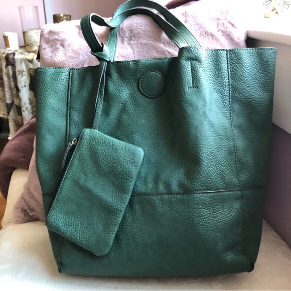 Joy Susan | Bags | Joy Susan Green Pebble Vegan Leather Tote With Small ...